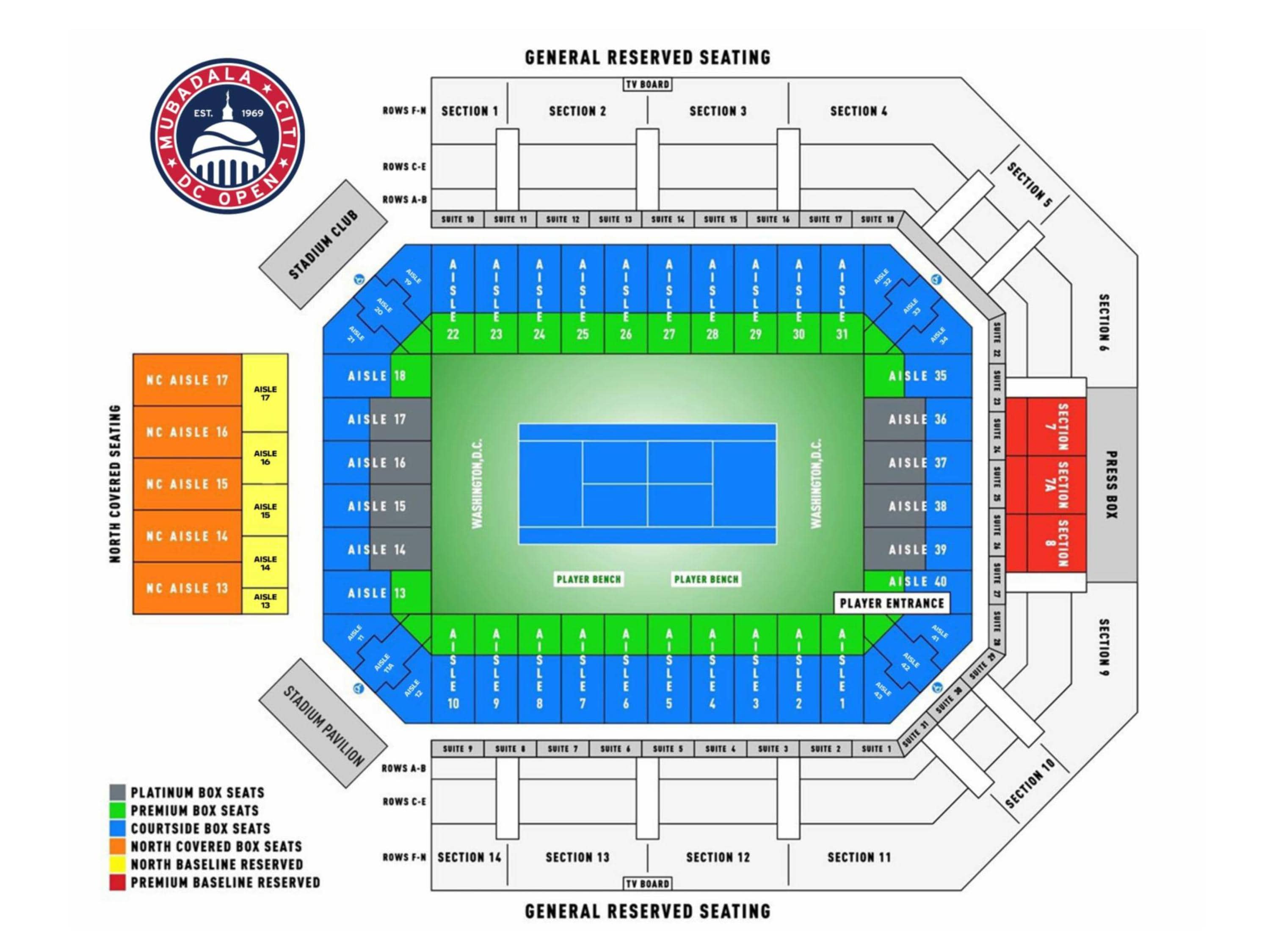 Stadium Map | Mubadala Citi DC Open | Tennis
